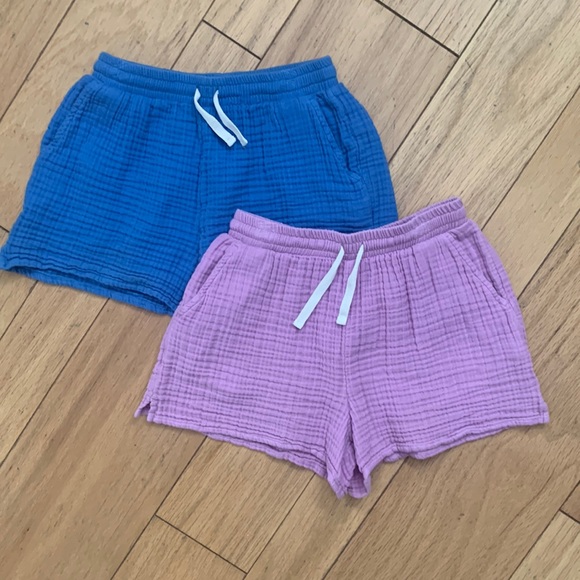 Primary | Bottoms | 2 Pairs Primary Double Gauze Cotton Crinkle Shorts ...